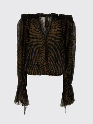 Blumarine Off-the-shoulder Zebra Print Blouse - Multicolor