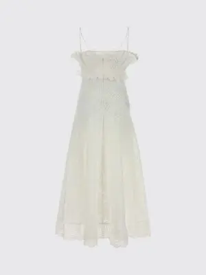 Alberta Ferretti Midi Dress With Ruffled Neckline