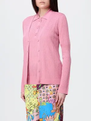 Liu Jo Ribbed Knit Polo Shirt - Pink