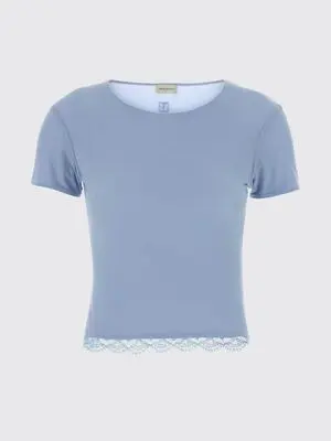 Magda Butrym Stretch Cupro T-shirt With Lace Trim