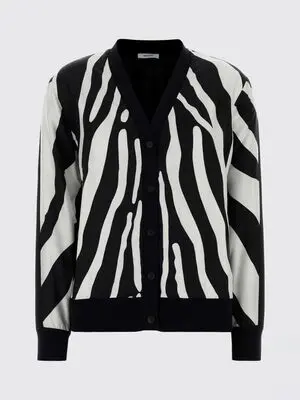 FERRAGAMO Zebra Print V-neck Cardigan