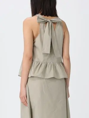 Liu Jo Sleeveless Cotton Top With Bow Detail - Grey