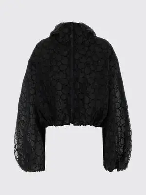 Cecilie Bahnsen Floral Cotton Blend Windbreaker Jacket - Black