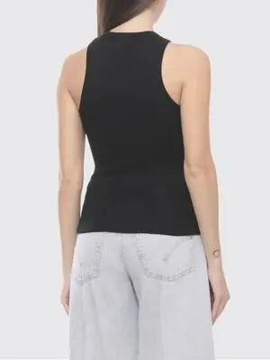 DONDUP Ribbed High Neck Tank Top - Black