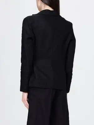 COLMAR Linen Blazer With Peak Lapels And Tie Detail - Black