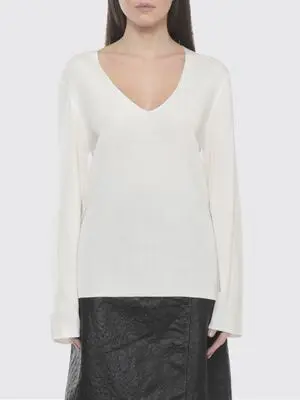 Women's White V Neck Sweaters