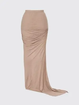 Rick Owens Long Cotton Jersey Skirt - Beige
