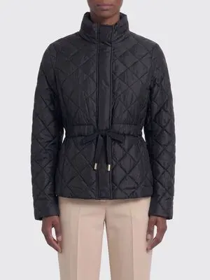 Michael Kors Quilted Jacket With Stand Collar And Drawstring Waist - Black