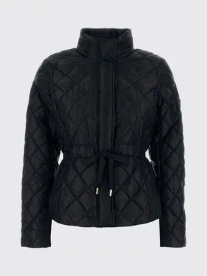 Michael Kors Quilted Jacket With Stand Collar And Drawstring Waist - Black