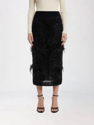 Attico Feather Embellished Midi Skirt