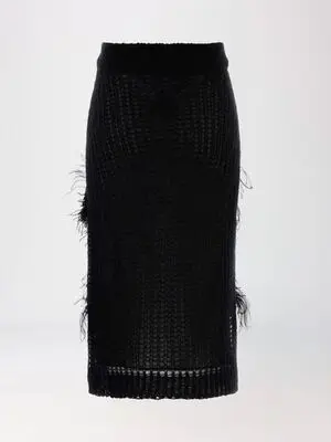 Attico Feather Embellished Midi Skirt