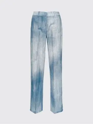ERMANNO FIRENZE Linen Blend Straight Leg Trousers