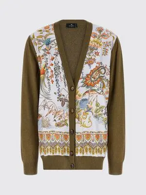 Etro Paisley Cotton Blend Cardigan - Green