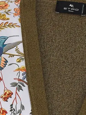 Etro Paisley Cotton Blend Cardigan - Green