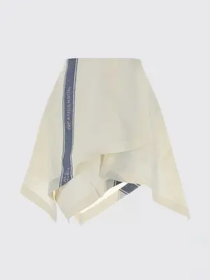 JW Anderson Asymmetrical Linen Skirt With Striped Detailing - Blue