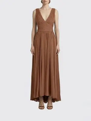 Costarellos Pleated Polyester Maxi Dress - Pink