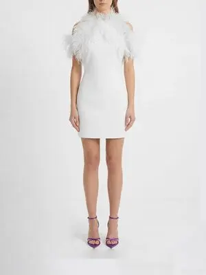 Attico Feather Embellished Mini Dress