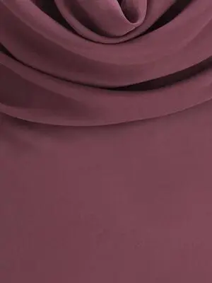 Andamane Long Draped Silk Dress - Plum