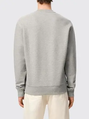 AMI Paris Cotton Crewneck Sweatshirt With Embroidered Logo - Grey