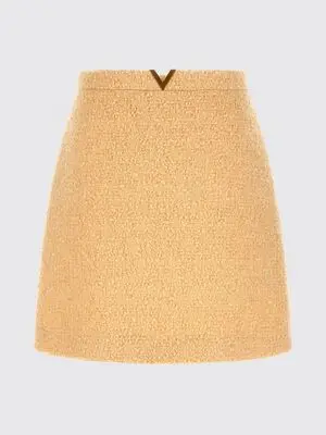 Valentino Garavani Vlogo Virgin Wool Mini Skirt - Beige