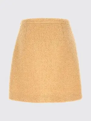 Valentino Garavani Vlogo Virgin Wool Mini Skirt - Beige