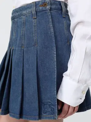 Burberry Pleated Denim Mini Skirt