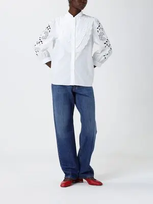 Valentino Garavani Broderie Anglaise Cotton Shirt - White