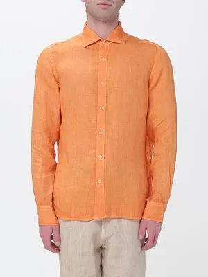 120% Lino Shirt Men Orange