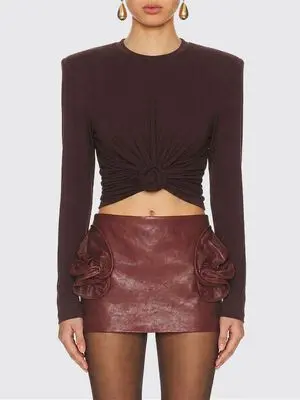 Magda Butrym Long Sleeve Top With Knot Detail - Brown