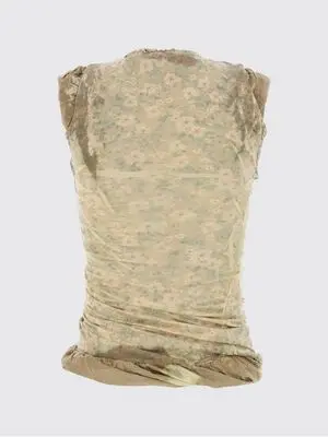 DIESEL® Floral Print Ruched Stretch Cotton Top