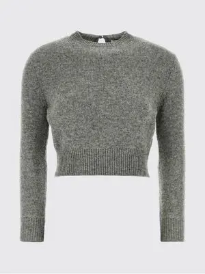 JIL SANDER Ribbed Knit Cropped Sweater - Grey