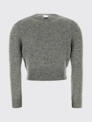JIL SANDER Ribbed Knit Cropped Sweater - Grey