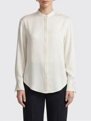 Calvin Klein Satin Mandarin Collar Shirt - Coffee