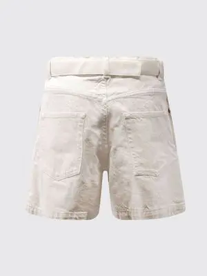 Sacai Wool And Cotton Belted Shorts - Beige