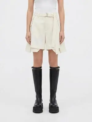 Sacai Belted Tailored Shorts - White