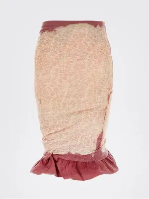 DIESEL® Ruched Floral Print Skirt With Ruffle Hem