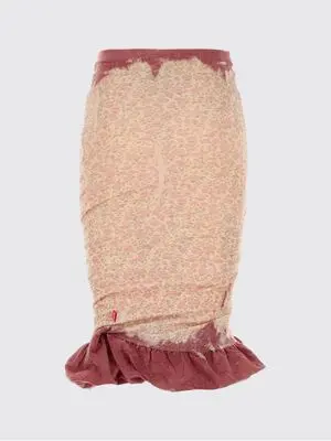 DIESEL® Ruched Floral Print Skirt With Ruffle Hem