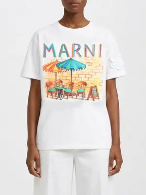Marni Graphic Print Cotton T-shirt - White