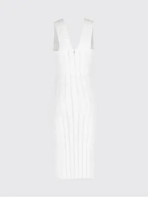 Elisabetta Franchi Perforated Viscose Knit Midi Dress - Ivory