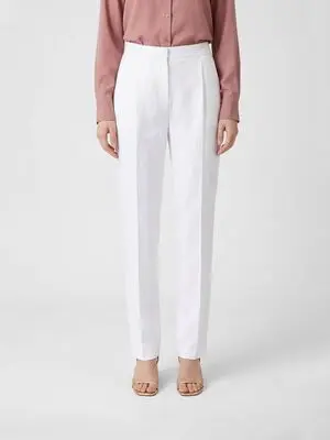 Elisabetta Franchi Linen Blend Palazzo Trousers - White