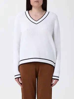 KANGRA Cotton Blend V-neck Sweater - White