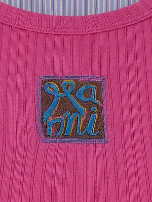 Marni Ribbed Knit Tank Top - Fuchsia