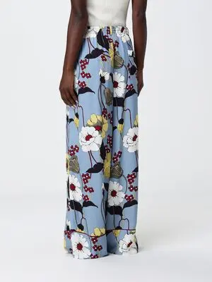 Marni Floral Print Wide Leg Trousers - Sky Blue