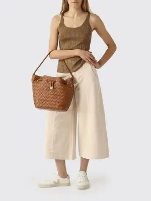 TWINSET Woven Synthetic Leather Bucket Bag