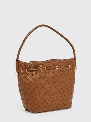 TWINSET Woven Synthetic Leather Bucket Bag