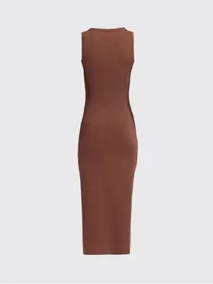 Marni Sleeveless Ribbed Midi Dress With Side Slits - Tobacco