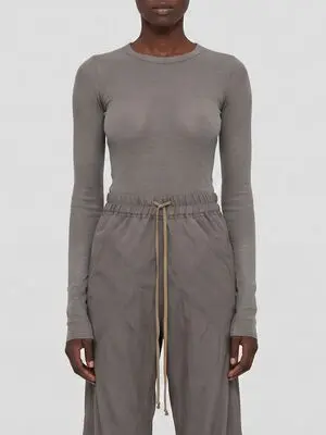Rick Owens Ribbed Long Sleeve Sweater - Grey