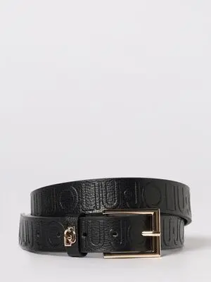 Liu Jo Liu Jo Grained Synthetic Leather Belt With Logo Black