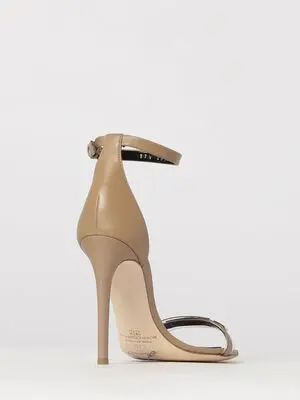 Elisabetta Franchi Leather High Heel Stiletto Sandals - Beige