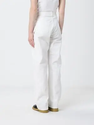 JW Anderson Twisted Workwear Asymmetric Cotton Denim Jeans - White
